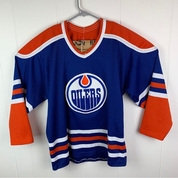 CCM | Shirts | Vintage Ccm Edmonton Oilers Jersey Blue Orange Mens ...